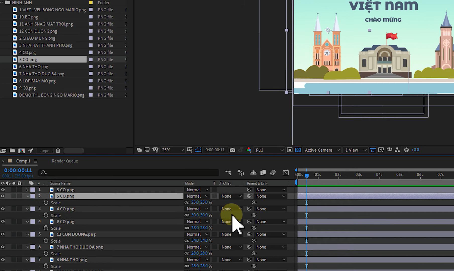 Làm motion graphics after effects đơn giản cho người mới